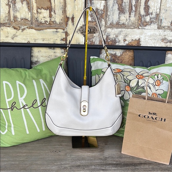 Coach | Bags | Coach Cream Amber Hobo Pebble Leather Nwot | Poshmark